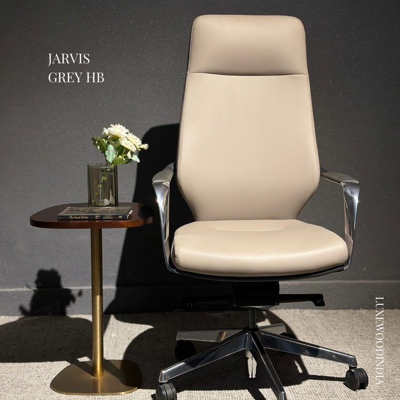 JARVIS ERGONOMIC LUXURY OFFICE / STUDY CHAIR, GREY HIGH BACK ...